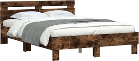 Rám postele s čelem kouřový dub 135 x 190 cm kompozitní dřevo 3207445