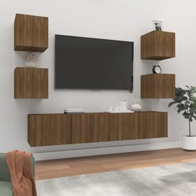 vidaXL 6dílný set TV skříněk hnědý dub kompozitní dřevo