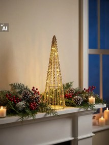 Sinsay - LED lampička ve tvaru vánočního stromku - béžová