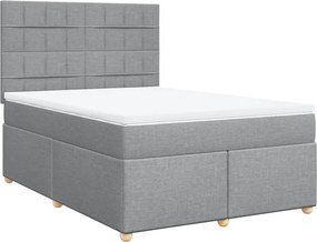 Box spring postel s matrací světle šedá 140 x 190 cm textil 3291275