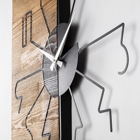 Wallexpert Dekorativní nástěnné dřevěné hodiny Wooden Clock 29, Ořech, Černá