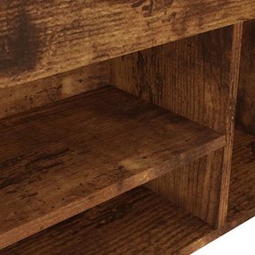Lavice s botníkem a poduškou kouřový dub 80x30x47 cm kompozit 326767