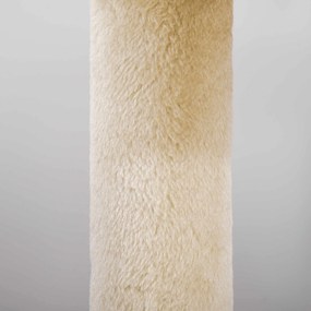 PawHut 104 cm Kočičí Škrabadlo s Platformami a Visící Kuličkou 48x48x104 cm Krémové