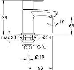 Grohe Eurostyle Cosmopolitan - Umyvadlový ventil chrom