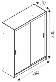 MAXIVA Šatní skříň - MAJA 6/180, bílá