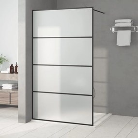 Sprchová zástěna walk-in černá 115 x 195 cm mléčné ESG sklo 152133