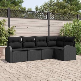 Set pohovek s polštářem Černá Polyester 3346043