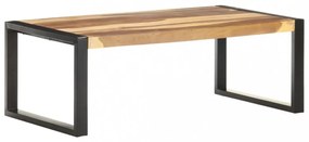 Konferenční stolek masivní dřevo / kov Dekorhome Černá