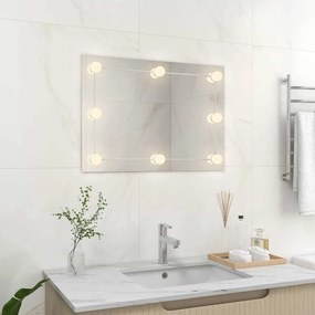 Nástěnné zrcadlo bez rámu s LED osvětlením obdélníkové sklo 3078643