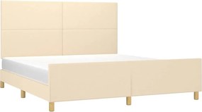 Rám postele bez matrace krémový 180 x 200 cm textil 3124916