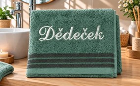 Bellatex Froté ručník kolekce Léga s výšivkou Dědeček 50x100 cm Dědeček Zelená