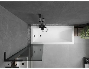 Mexen Next L, 1-křídlová vanová zástěna 50 x 150 cm, 6mm šedé sklo, černý profil, 895-050-000-03-40-70