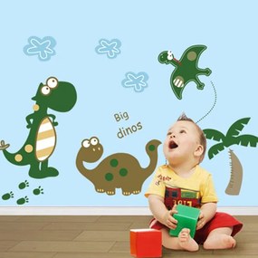 Živá Zeď Samolepka na zeď Kreslení Dinosauři