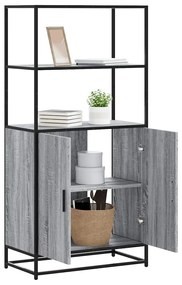 Skříň highboard šedá sonoma 68x35x139cm kompozitní dřevo a kov