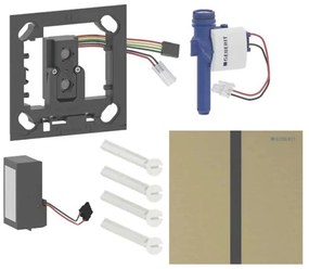 Geberit - Elektronické ovládání splachování pisoárů typ 40, síťové napájení, easy to clean, Bluetooth, kartáčovaná mosaz 116.227.QF.1