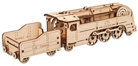 Ugears 3D dřevěné mechanické puzzle MINI Lokomotiva