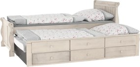 Postel s přistýlkou, 90x200, antická bílá, ANTIKO Kondela 0000258490