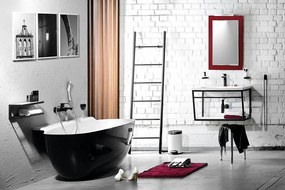 Sapho, SKA konzole pod umyvadlo se zásuvkou 750x850x460mm, černá mat/bílá lesk, SKA602