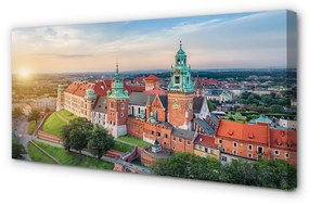 Obrazy na plátně Krakow castle panorama svítání 120x60 cm