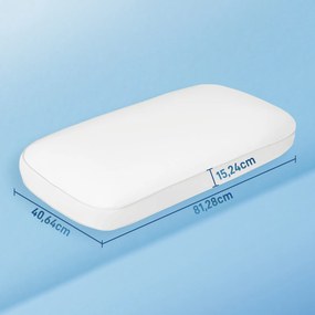 HOMCOM viskoelastický polštář 91x40 cm z paměťové pěny s ergonomickým designem pro spaní na boku a na zádech, krémový