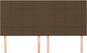 Čelo postele tmavě hnědé 160x5x118/128 cm látkové 3116341