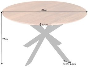 Kulatý jídelní stůl Fabrico 130 cm akácie