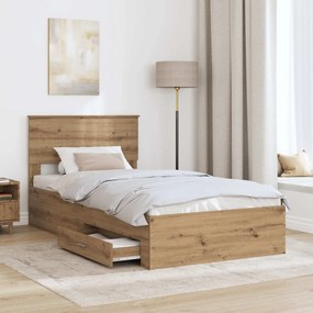 Rám postele s čelo Dub artisan 100 x 200 cm Kompozitní dřevo 3410939