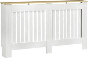 HOMCOM Kryt na radiátor 152x19x83 cm MDF s protiskluzovým zařízením Moderní design pro obývací pokoj a ložnici Bílá | Aosom