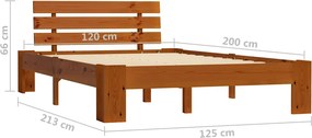 Rám postele medově hnědý masivní borovice 120 x 200 cm 283180