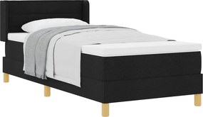 Postel s boxspringem s matrací s čelo Černý 200 x 90 cm textil 3341211