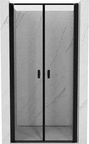 Mexen Otvor sprchových dveří MIST (d+d) 90x200 cm 6 mm černý, rám, 8A7-090-000-70-70