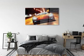 akrylový obraz Sportovní auto světla města 140x70 cm