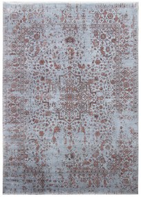 Diamond Carpets India, Ručně vázaný kusový koberec Diamond DC-SIRAPI Silver/copper, 160x230, červená, chodba / předsíň