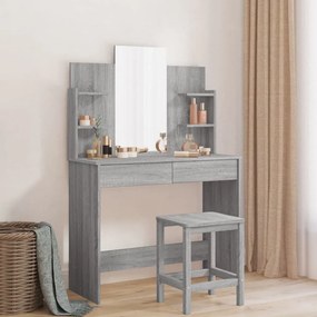 vidaXL Toaletní stolek se zrcadlem 96 x 39 x 142 cm [837579] Barva: šedá sonoma