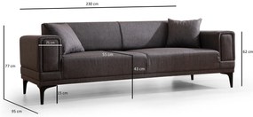 Hanah Home Třímístná pohovka HORIZON tmavě šedá