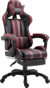 vidaXL Herní židle s podnožkou umělá kůže [20223] Barva: vínová červená