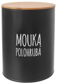 Orion domácí potřeby Dóza Polohrubá mouka BLACK pr. 13 cm 153694