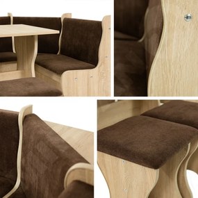 Kuchyňský sedací kout + stůl se stoličkami Samot, Barva: dub craft zlatý + hugo 100