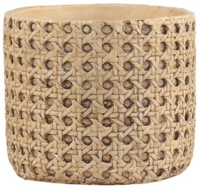 Hnědý obal na květináč s proutěným vzorem Corte - Ø 13,5*11,5cm