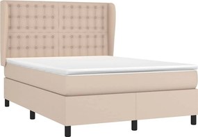 Box spring postel s matrací cappuccino 140x200 cm umělá kůže 3129038