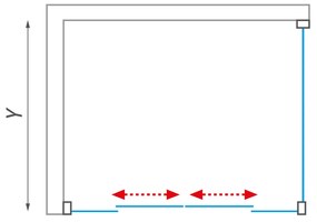 Sprchové dveře posuvné LLD4 v kombinaci s pevnou stěnou LLB Viz technická specifikace Transparent Brillant LLD4/1600+LLB/800 1600 800 LLD4/1600_LLB/800_br_tr
