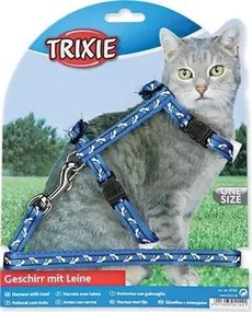 TRIXIE Postroj s vodítkem pro kočky černá 27-45 cm/10 mm / Nylon / Obv