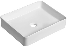 Laveo Kvadrato, umyvadlo 47x36 cm, obdélník pultové umyvadlo na desku, bílá, LAV-VUK_6247
