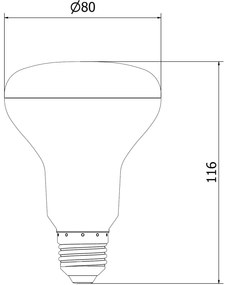 Mexen Nova, LED žárovka E27, R80, 15W, Teplá - 3000K, 1575 lm - L105-E27-1530-01