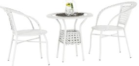 Kondela Zahradní ratanový set 1+2, bílá, JENAR