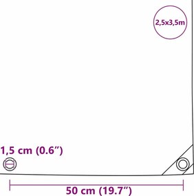 vidaXL Plachta 650g / m² 2,5 x 3,5 m [42017790] Barva: Olivově zelená