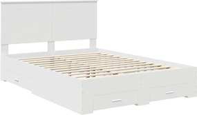 Rám postele se zásuvkou Bílá 140 x 190 cm Kompozitní dřevo 3409640