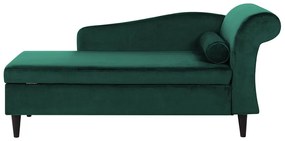 Sametová lenoška pravostranná smaragdově zelená LUIRO Beliani
