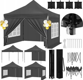 Woltu Stan s bočními stěnami 6 x 3 metry a okny, šedý