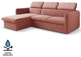 Malá sedací souprava SLIM | 179x235 cm | LEVÁ | 63 tmavě starorůžová | rozkládací + úložný prostor